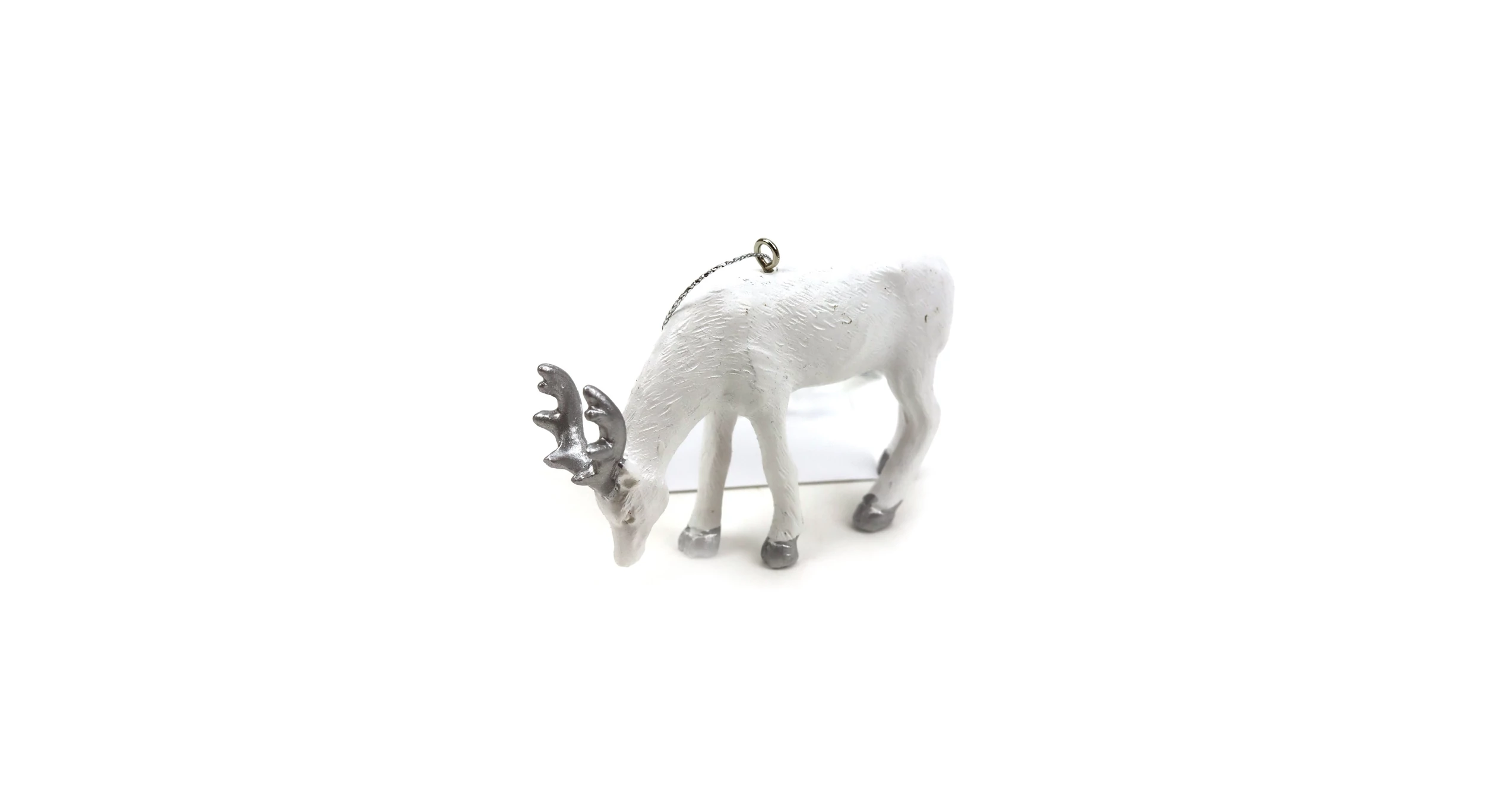 Ezüst agancsos fehér szarvas figura - Angyalka, figura